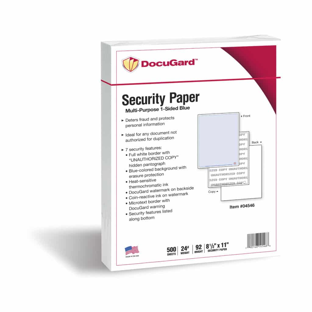 DocuGard Security Paper Features | Paris Corporation