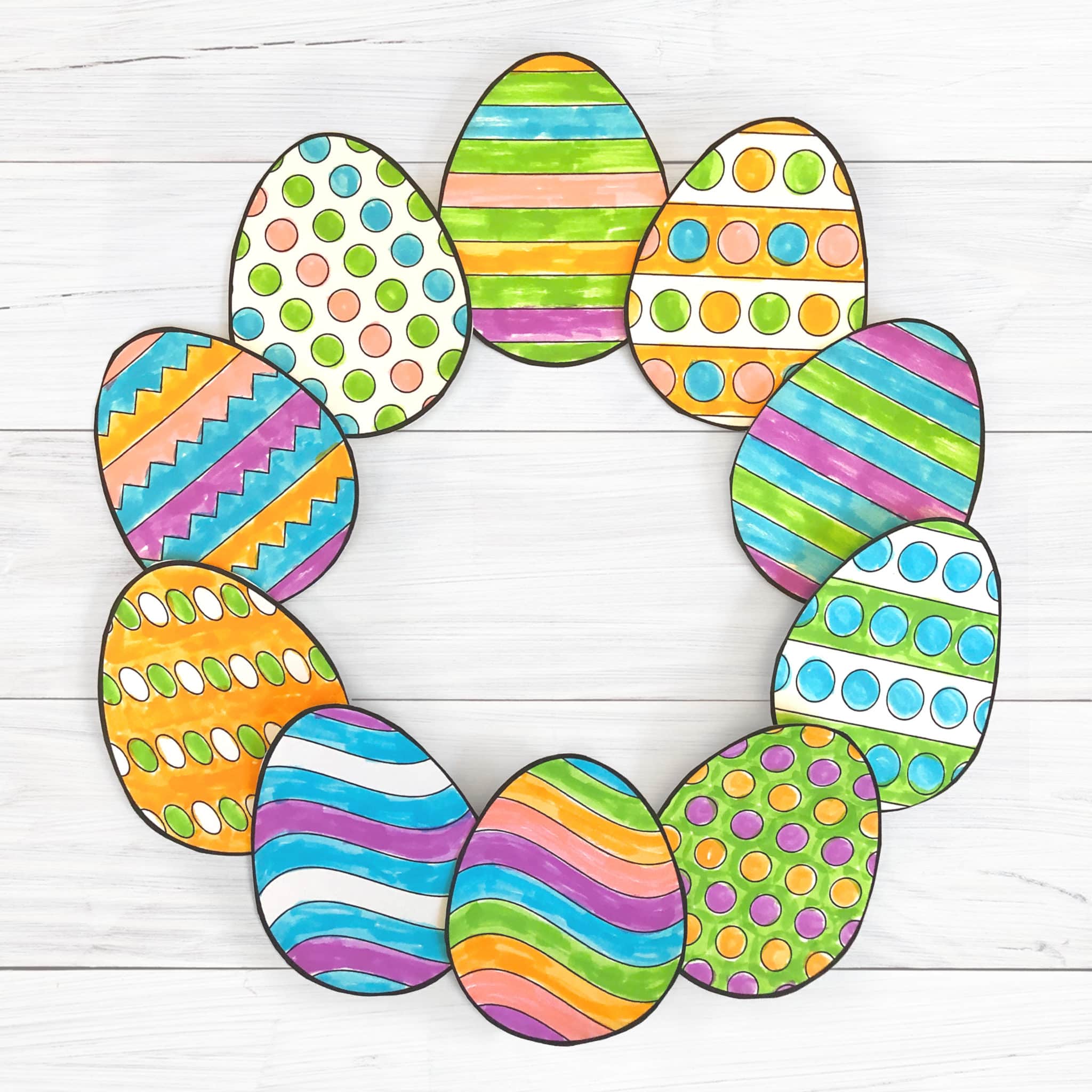 Easter Egg Wreath Coloring Page – Free Printable Download