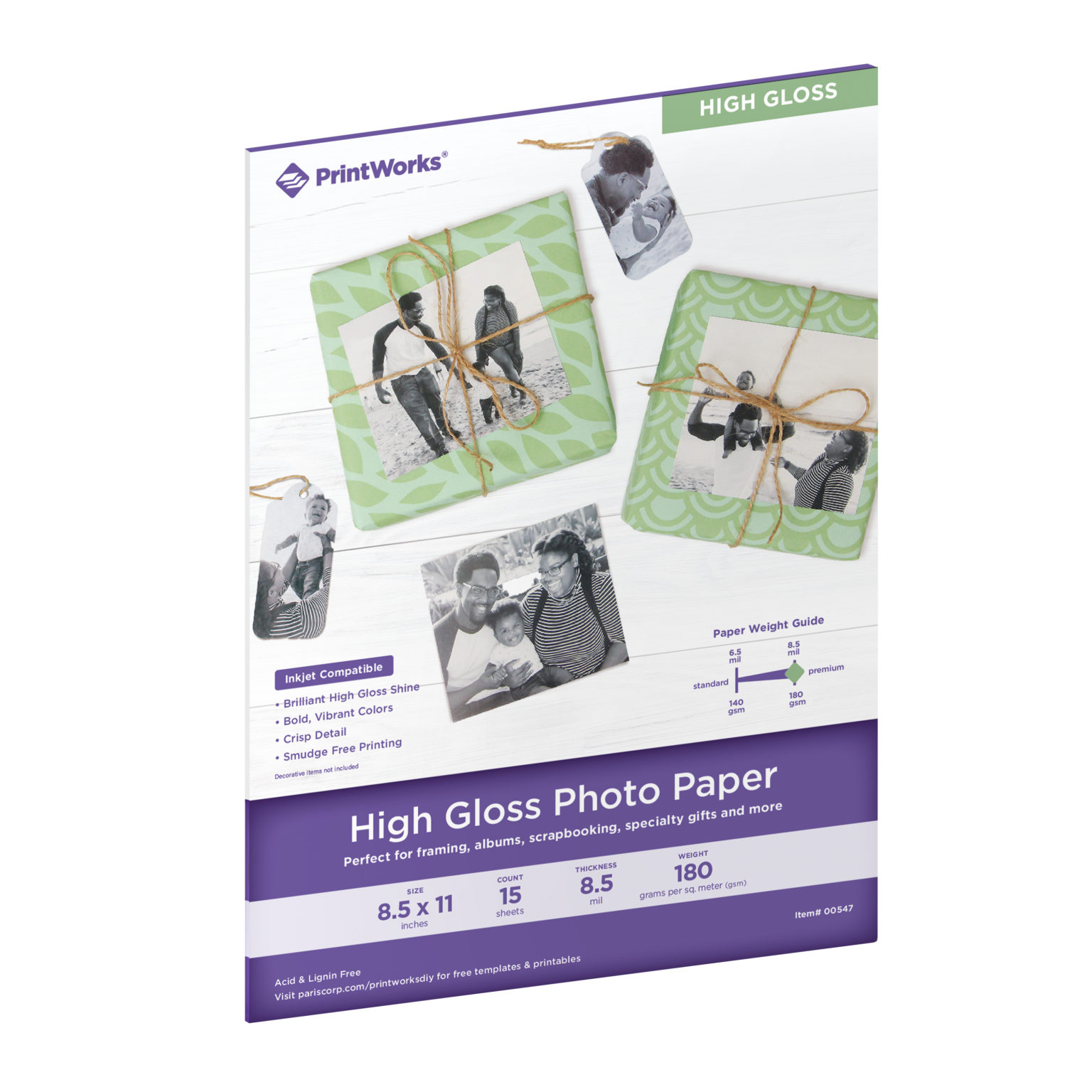 High Gloss 8.5" x 11" Photo Paper by PrintWorks| Paris Corporation