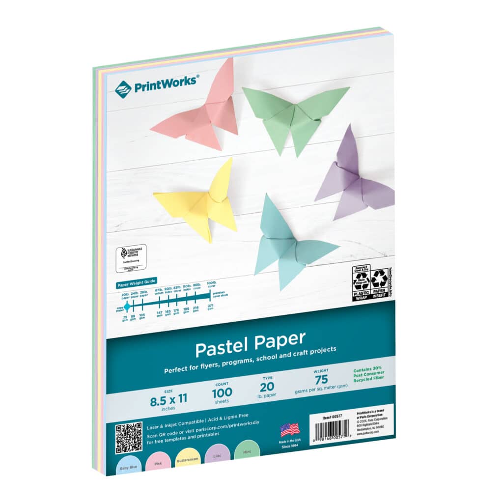 PrintWorks Pastel Paper for Craft Projects | Paris Corporation