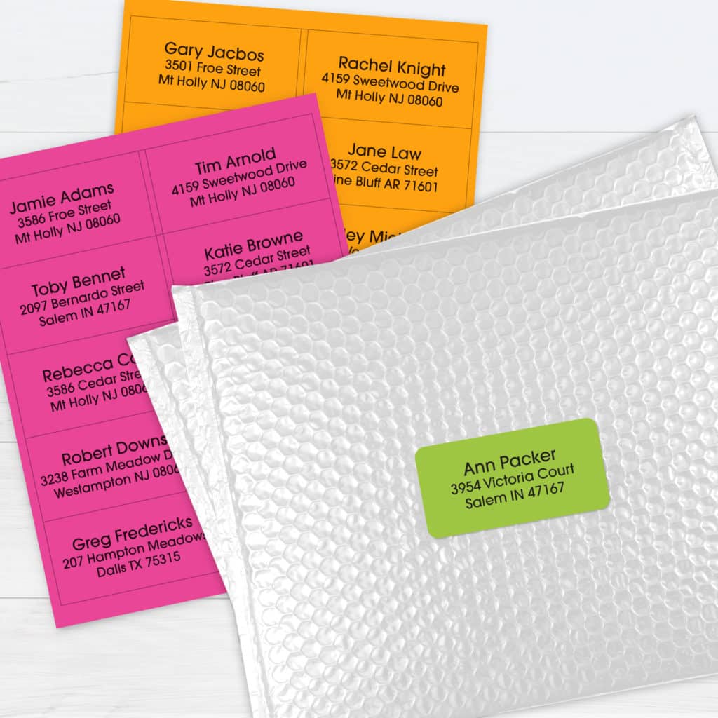 Neon Labels for Mailing and Filing by PrintWorks | Paris Corporation