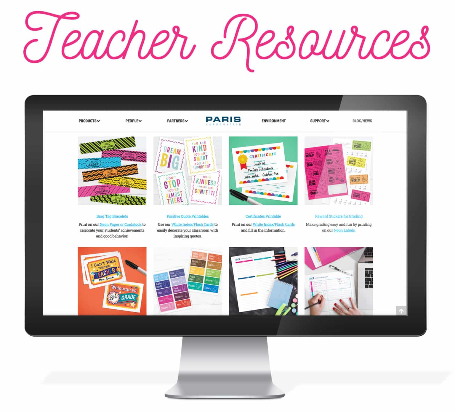 Check out our NEW Teacher Resources Page - Paris Corporation