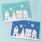 Glitter Winter Village Card - Free Download
