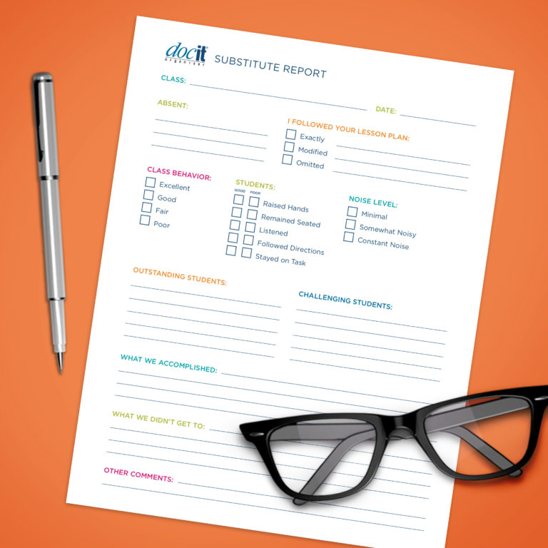 Substitute Teacher Report - Free Printable Download