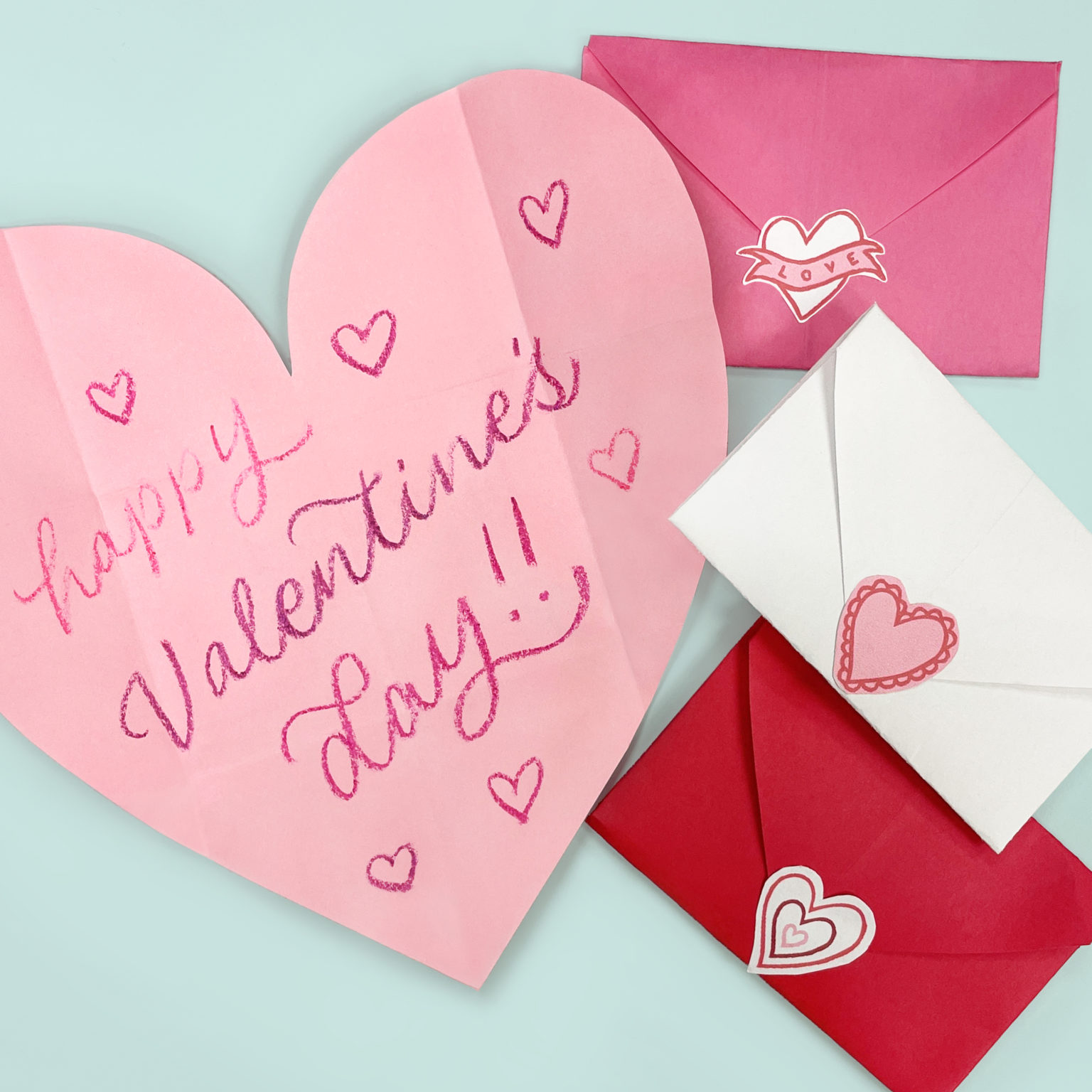 Valentine Heart Envelopes - Free Printable Download