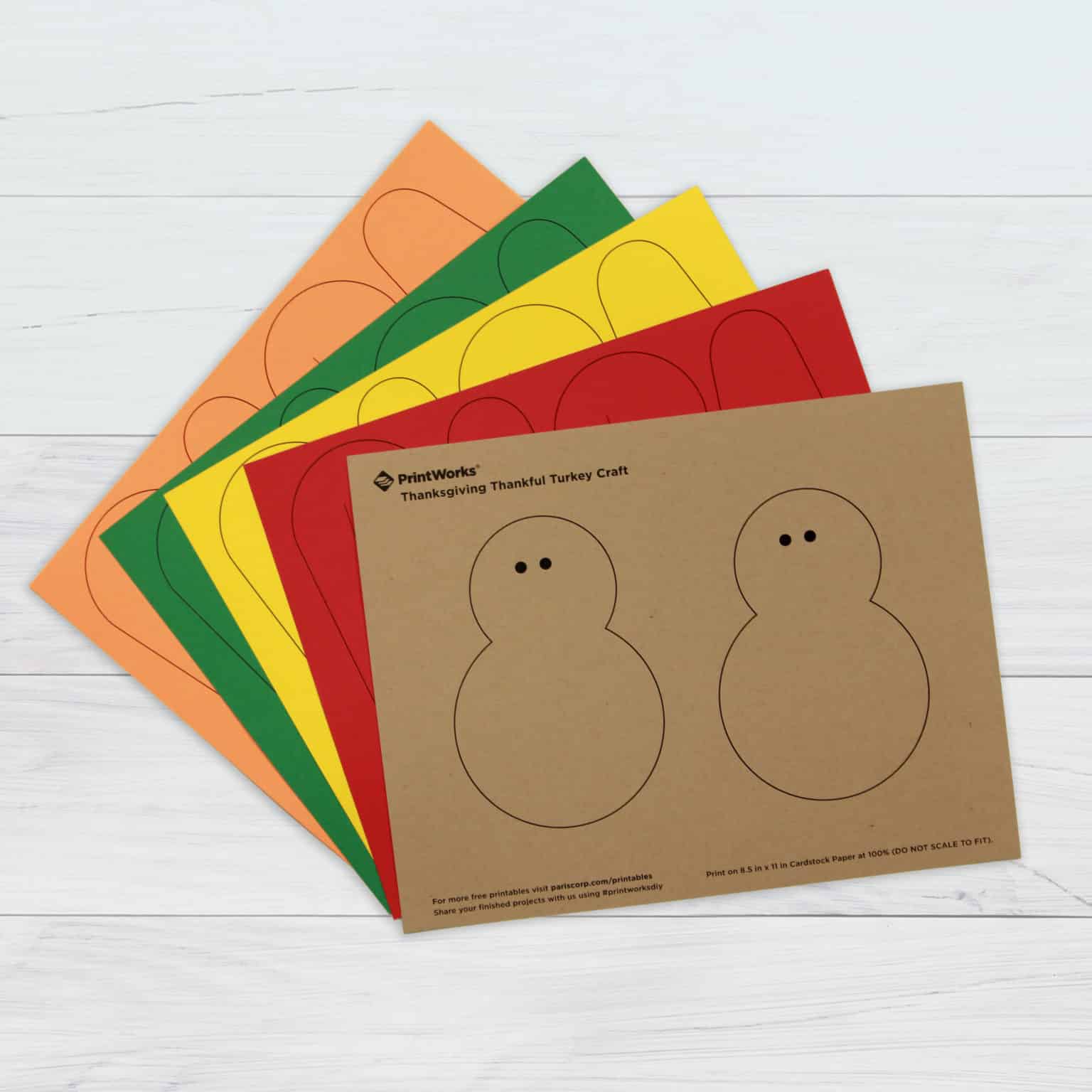 Thanksgiving Paper Turkey Free Printable by PrintWorks