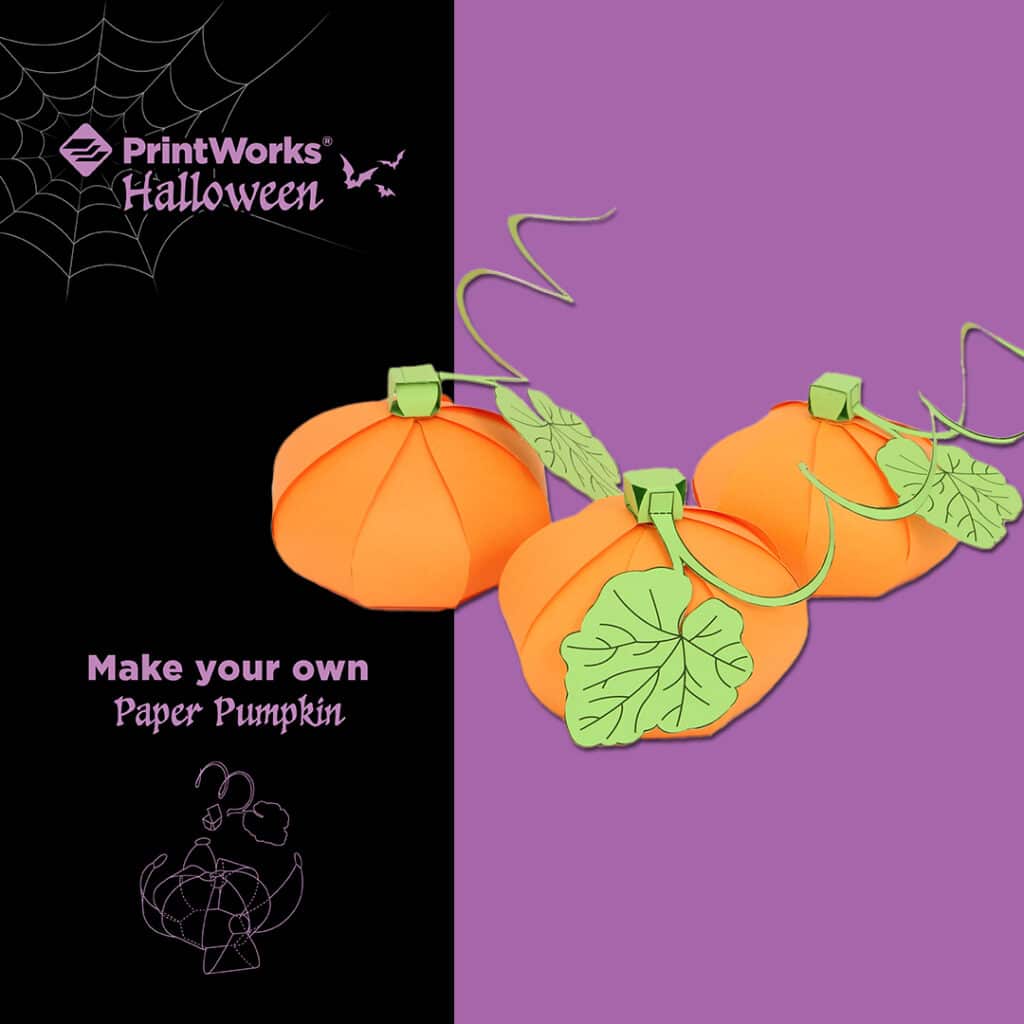 Halloween 3D Paper Pumpkin - Template from PrintWorks