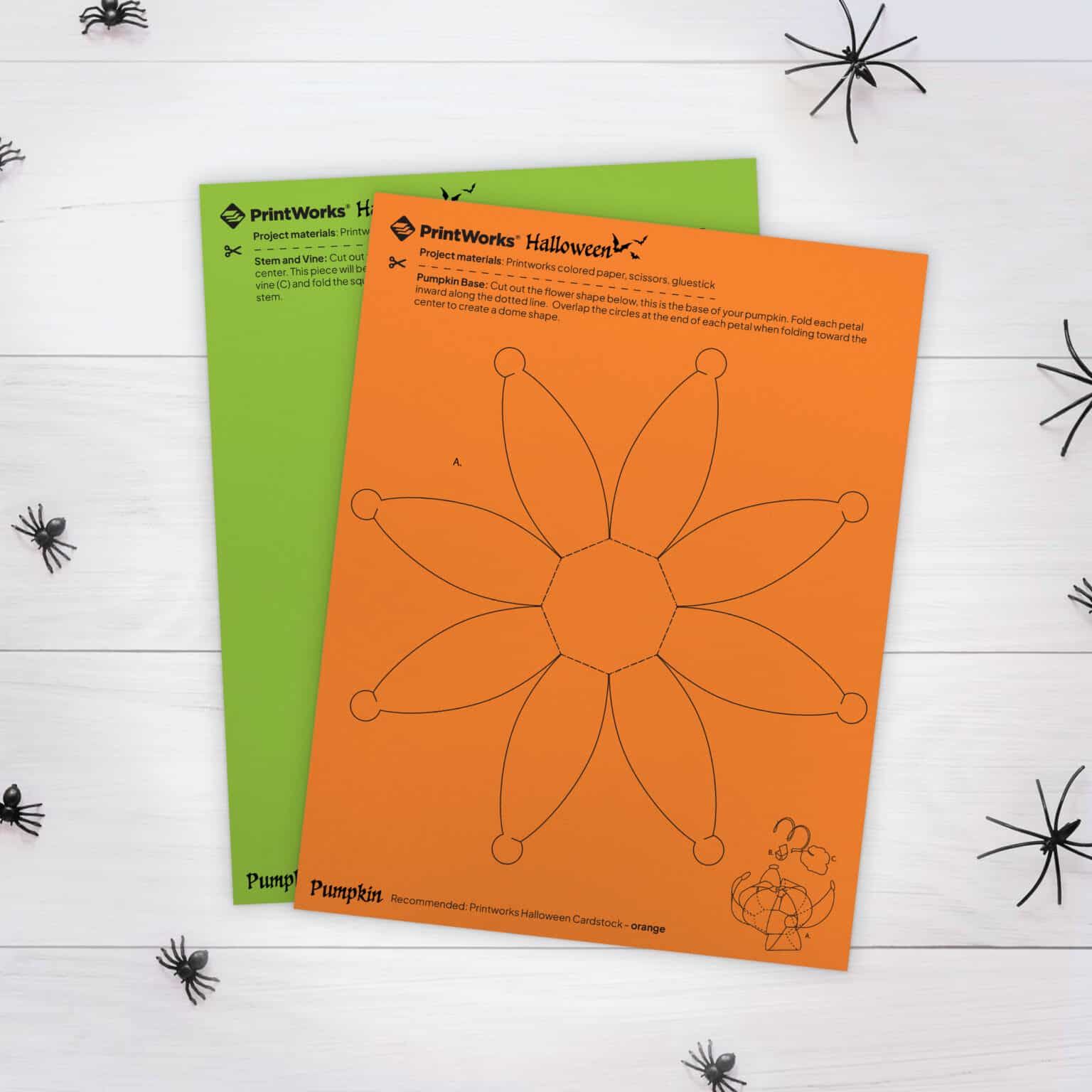 Halloween 3D Paper Pumpkin - Template from PrintWorks